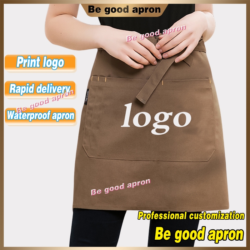 Waterproof short style apron custom logo chef work apron waiter half ...