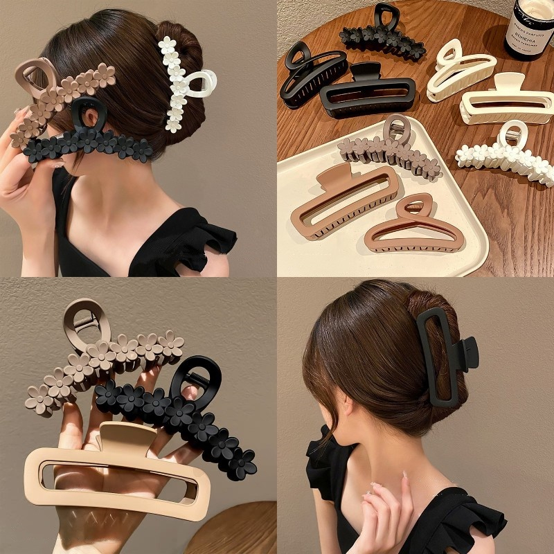 Large frosted flower clip women's high-end sense of the back of the ...
