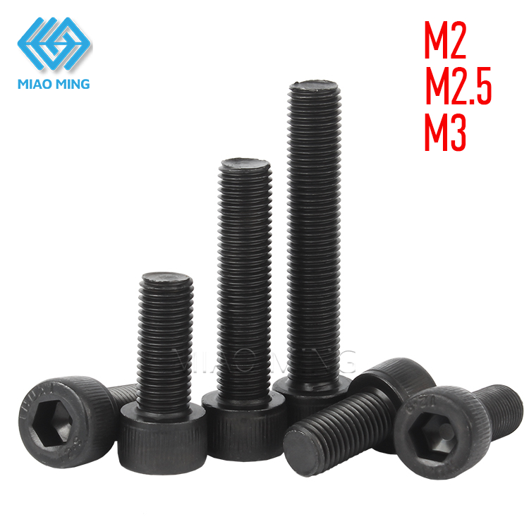 M2 M2.5 M3 Black Hex Socket Cap Head Screws 304 Stainless Steel Allen ...