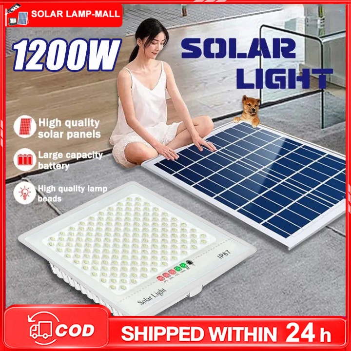 【5-year warranty】Lampu Solar Light Outdoor Lighting 1200W IP67 ...