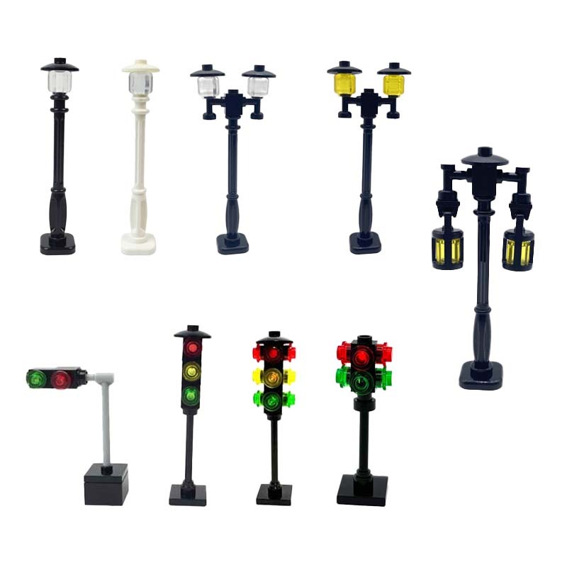 City Series Traffic Light Models MOC Building Blocks DIY Assemble ...