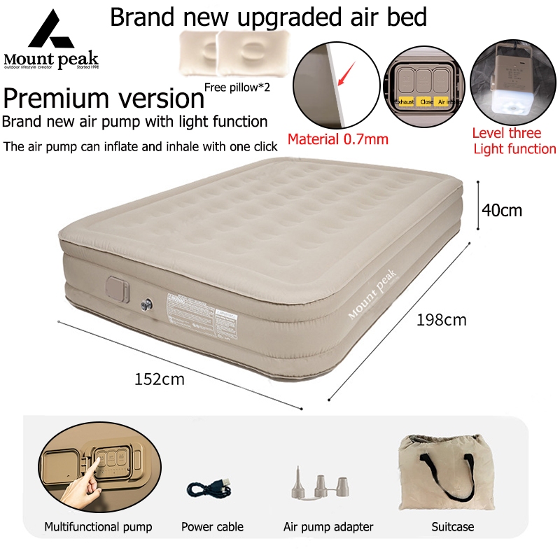 Mount peak , Single Double Air Bed, Air Mattress 5 Feet, with Built-in ...