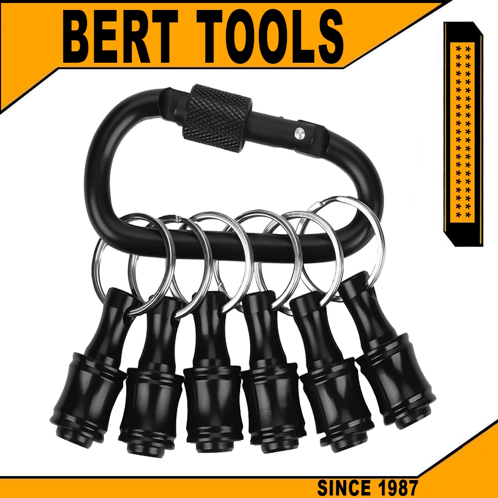 BERT 🇲🇾｜6PCS 1/4 Inch Bit Holder Keychain, Aluminum Alloy Hex Shank Bit ...