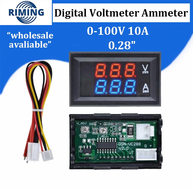 DC 0-100V 10A 50A Digital Voltmeter Ammeter Dual Display Voltage Detector Current Meter Panel ...