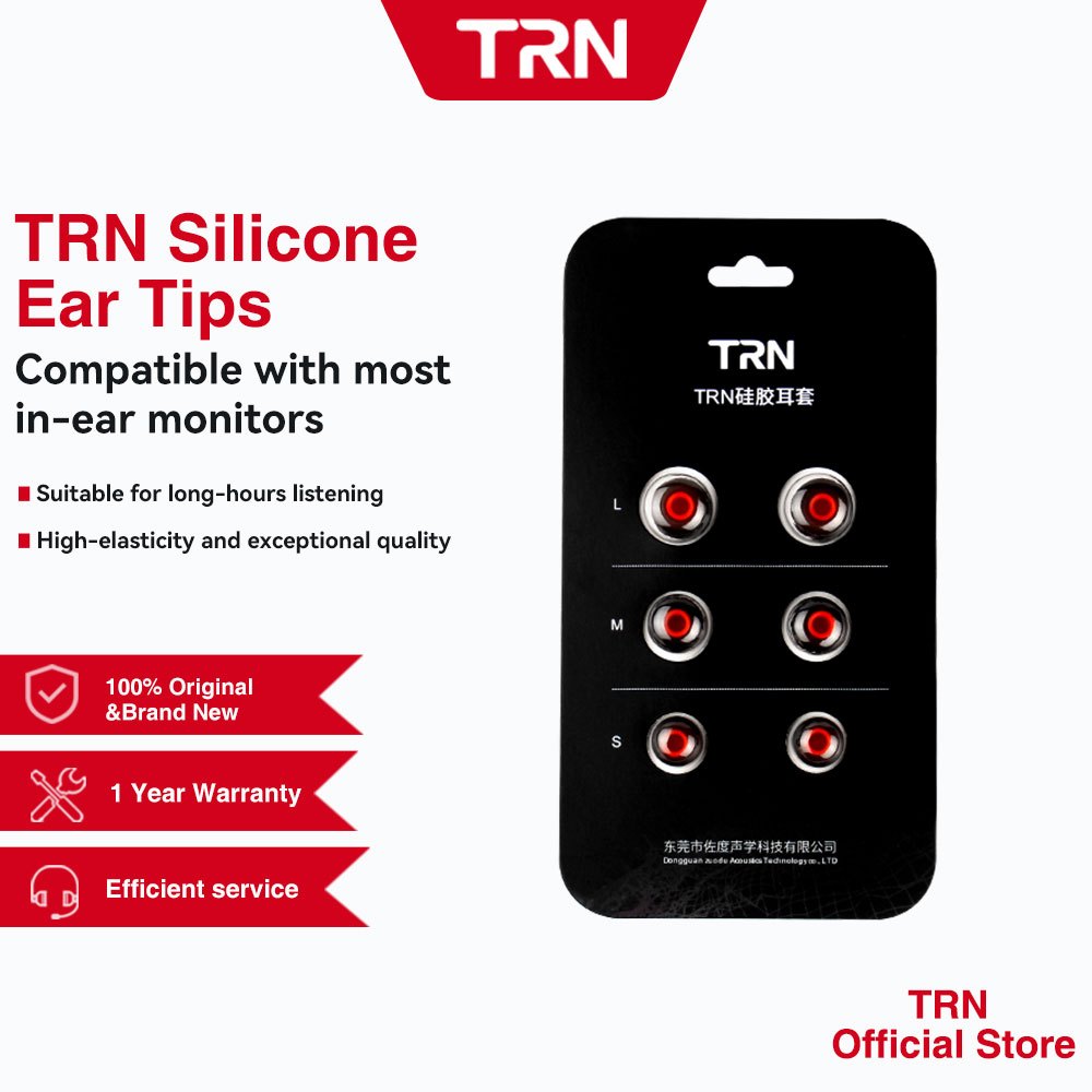 TRN 3 Pairs(6pcs) In Ear Tips Earbuds Earphones Red Eartips For TRN MT1 ...