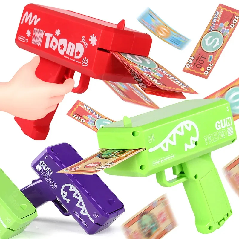 Cute Mini Prop Money Gun Paper Playing Spary Cash Shooter Gun Wedding ...