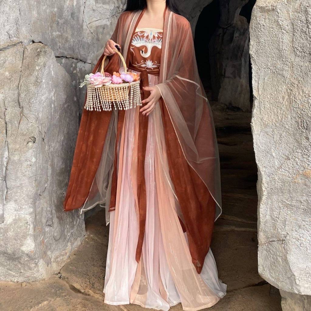 2025 Summer l Chinese Hanfu Women Tang Made Long Dress Big Sleeve Shirt ...