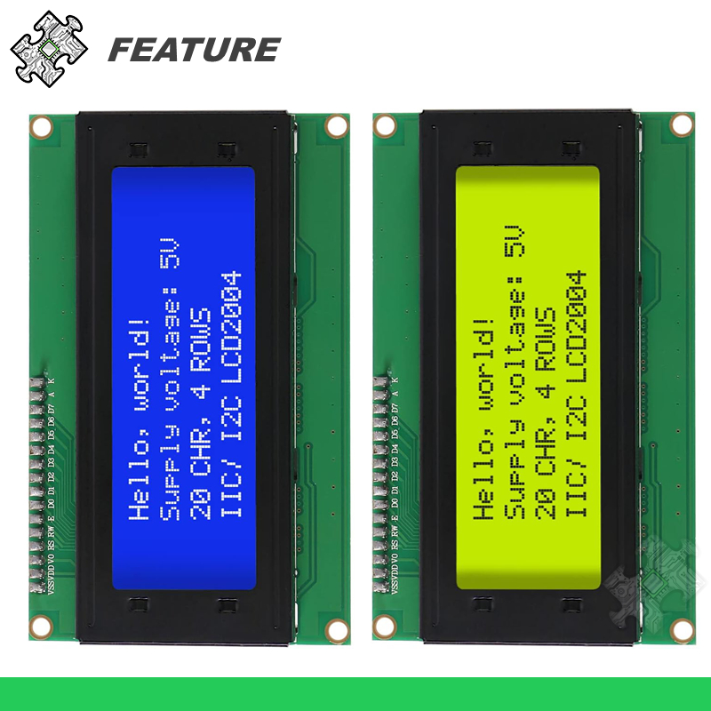 LCD1602 LCD2004 IIC / I2C Display, Blue Green, LCD 1602 2004 Arduino LCD16×2 Display Board, IIC ...