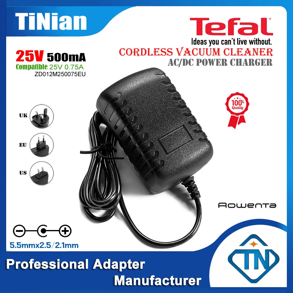 25V 500mA 0.75A AC/DC Adapter for Tefal Rowenta RH2039 TY2039WO TY2078 ...