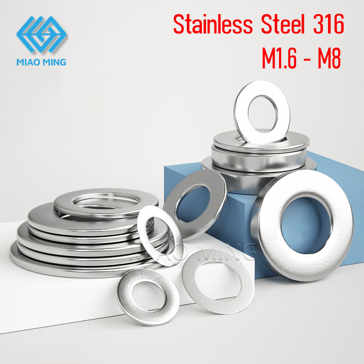 M1.6 M2 M2.5 M3 M4 M5 M6 M8 Wider Flat metal Washer Stainless Steel 316 ...
