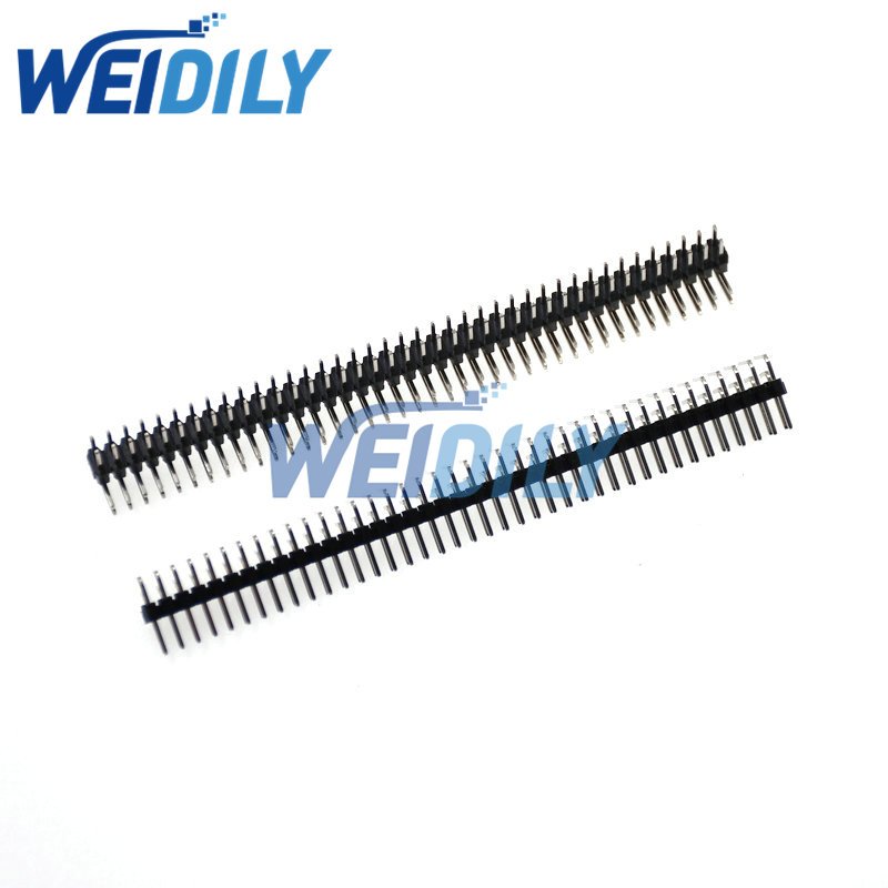 5PCS 2mm 2*40 Pin Right Angle Male Double Row Pin Header Strip Pin ...