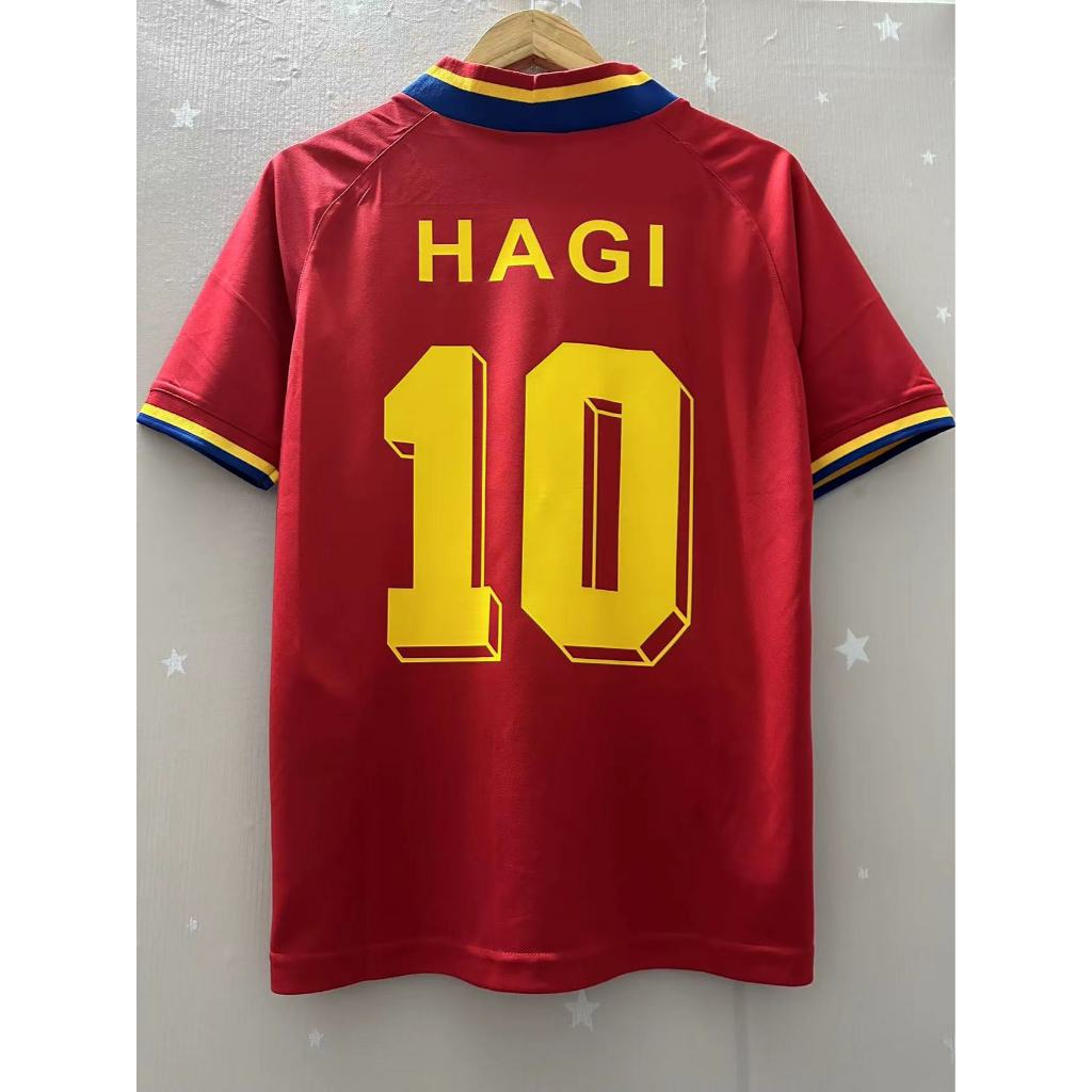 1994 Romania HAGI Top Quality Away Retro Soccer Jersey custom T-shirt ...