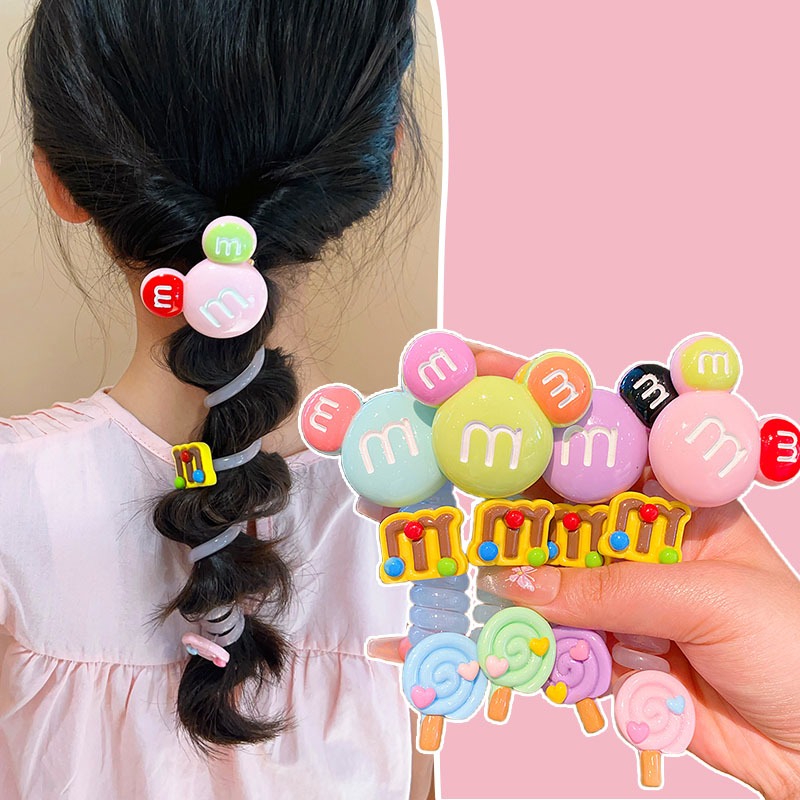 Cute Children Cartoon Mickey Telephone Line Hair Rope Braid Tie Head ...