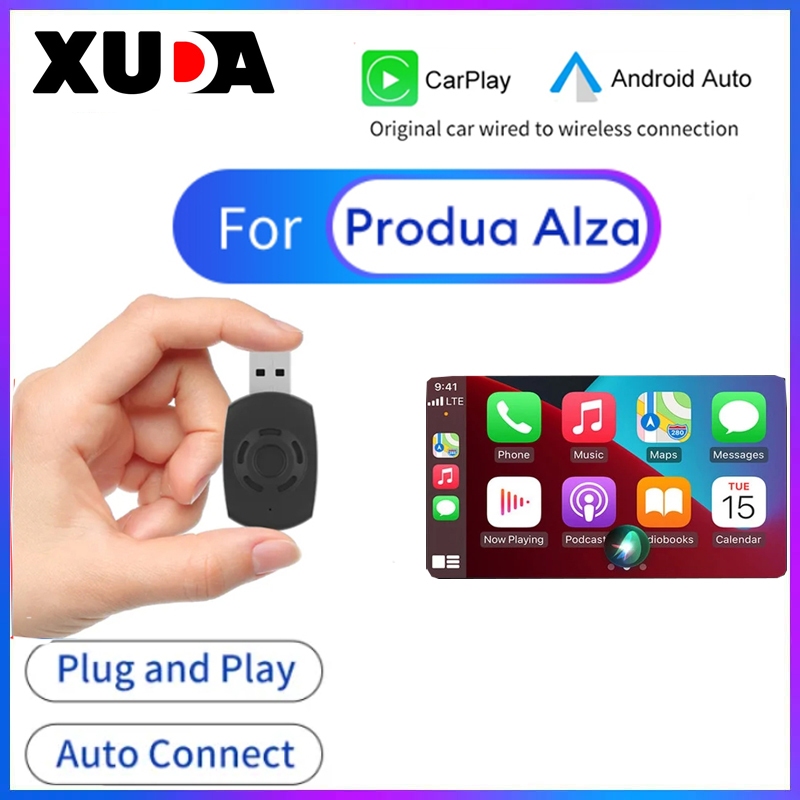 XUDA Produa Alza 2022-2024 Mini Wired to Wireless 2 in 1 AI Box Carplay ...