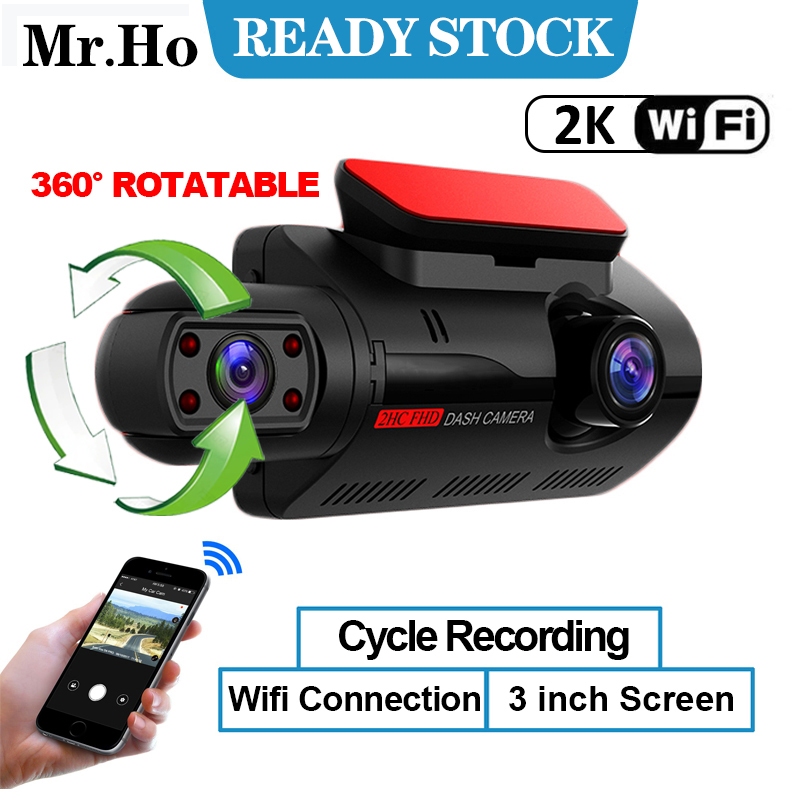 raya Mr.Ho HDA10 1080P/2K WIFI Dashcam for car 3'' Inch Dual Lens Car ...