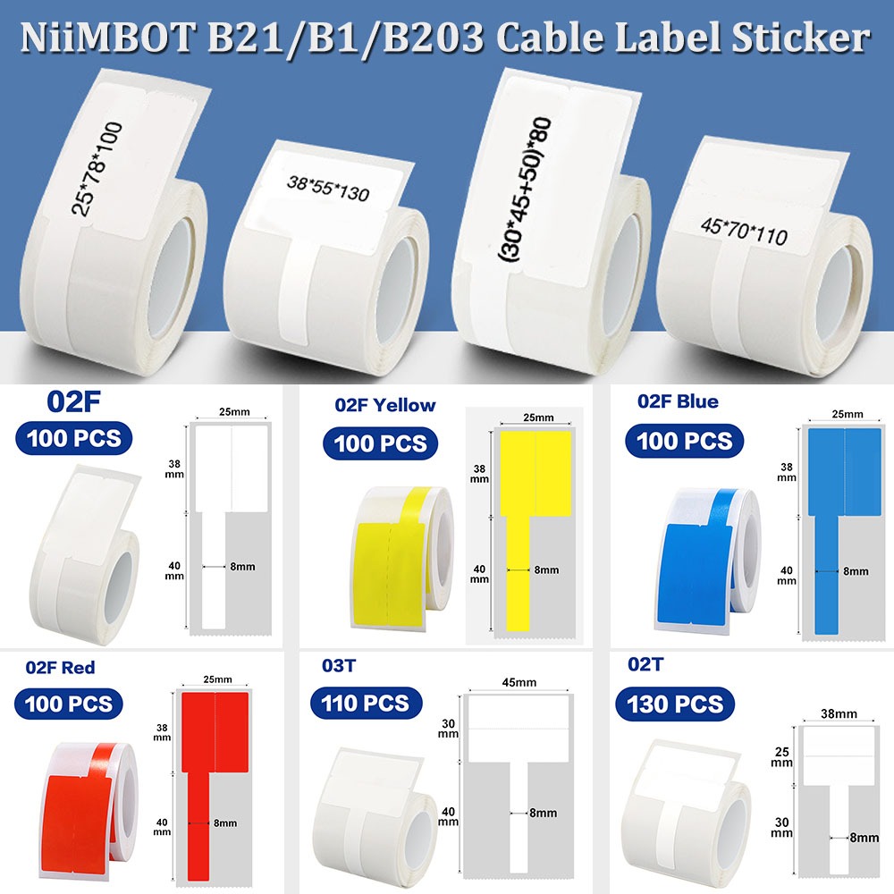 NiiMBOT B21 B1 B3S Cable Label Paper for Network Cable Optical Fiber Tail Adhesive Tape Network ...