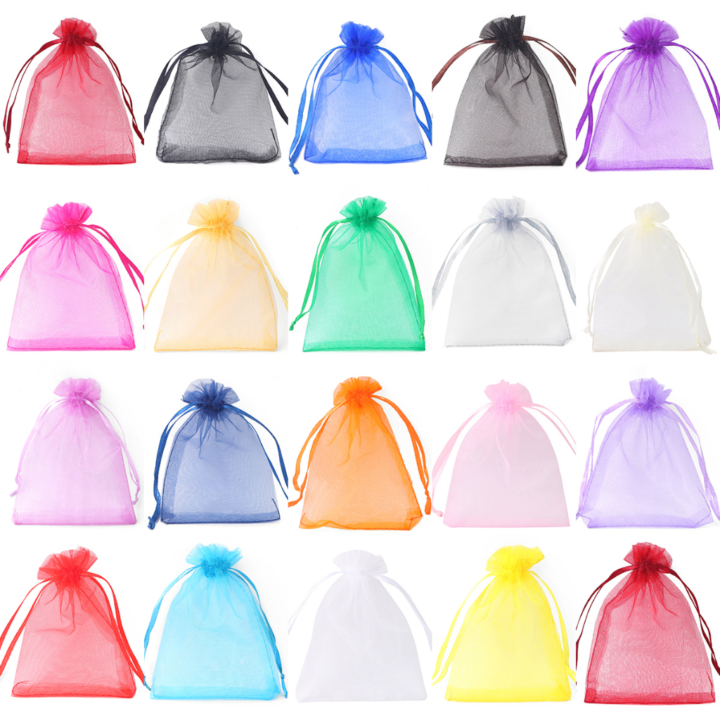 50pcs/Bag Adjustable Drawstring Organza Bags Jewelry Packaging Bags ...