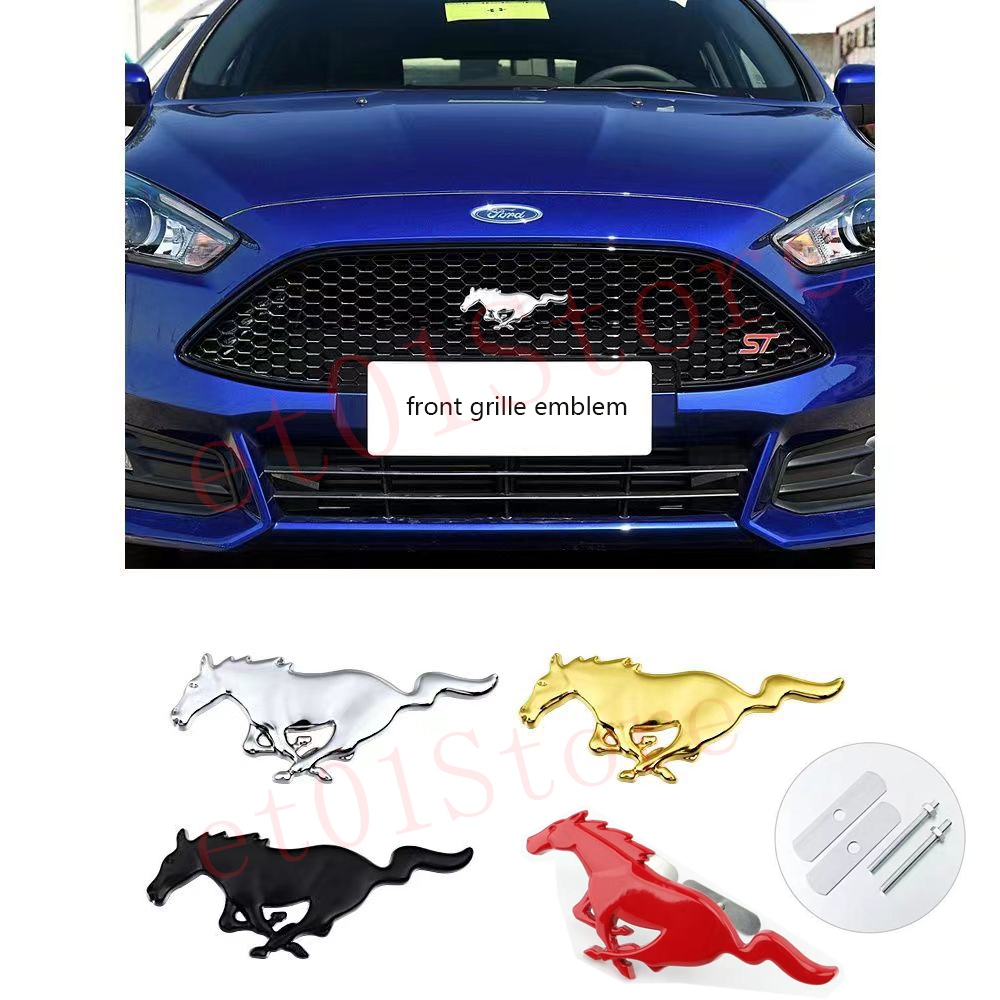 For Mustang Logo Car Front Grille Emblem For Ford Mustang Mondeo Ranger ...