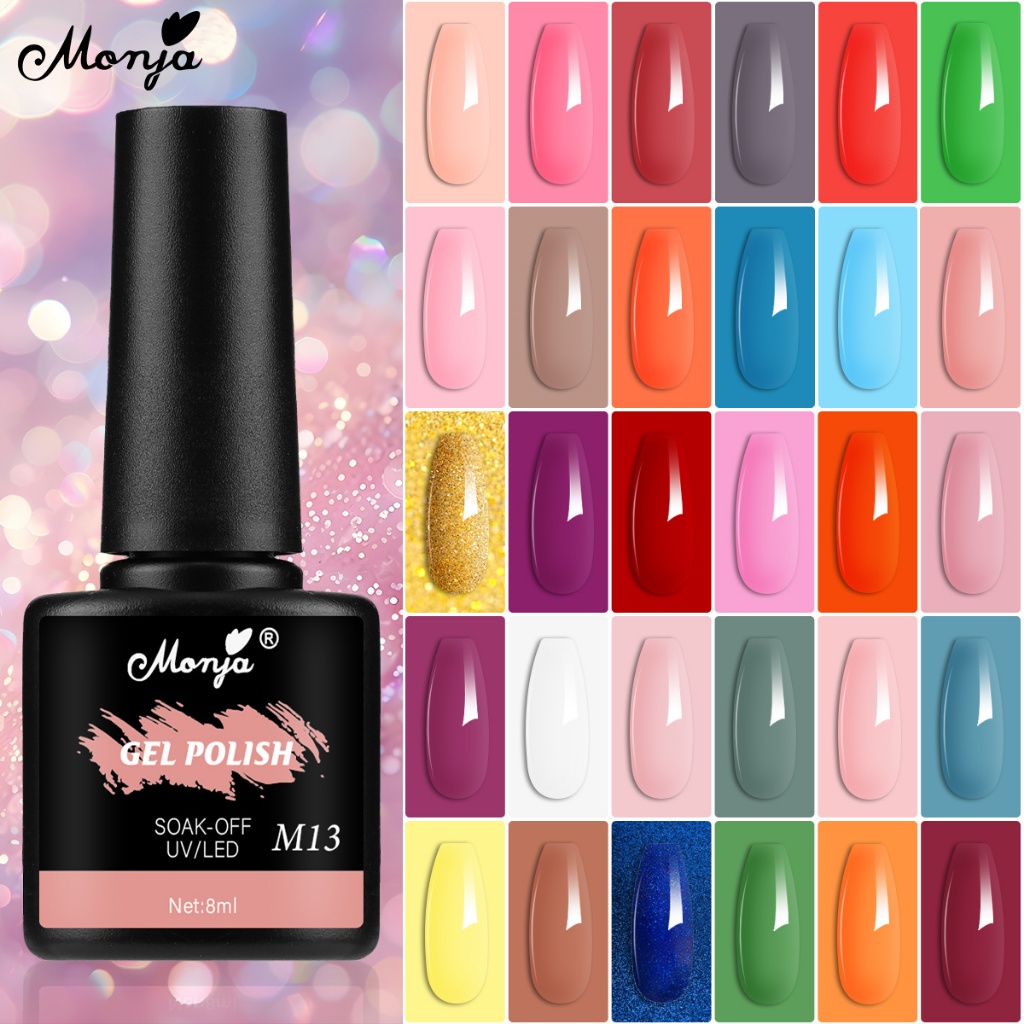 Monja 30 color Gel Nail Polish solid purple semi permanent varnish UV ...