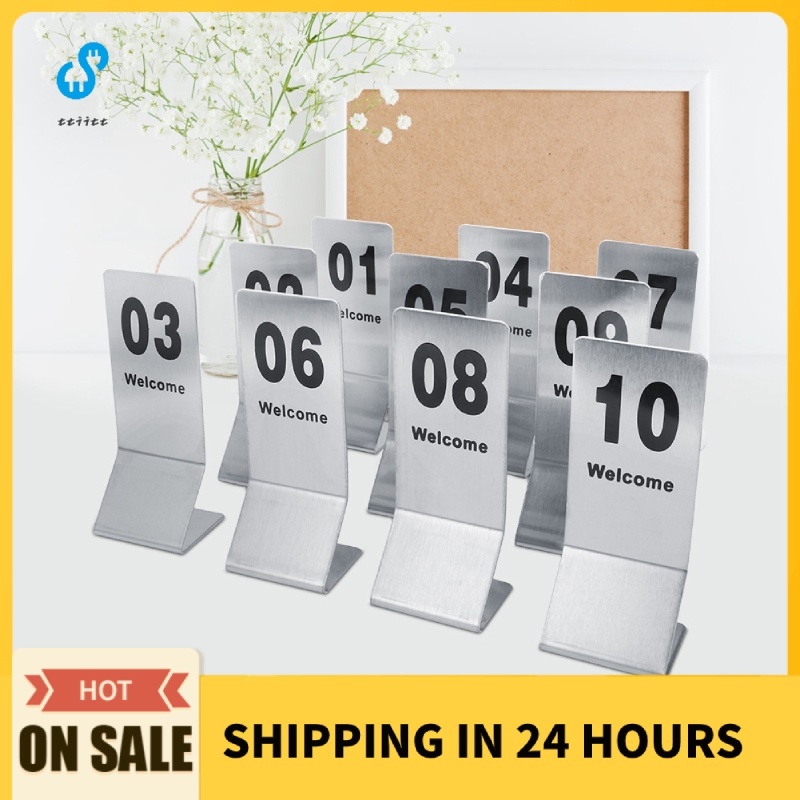 NO1-100 Table Numbers Props Stainless Steel Restaurant NO.1-50 Double ...