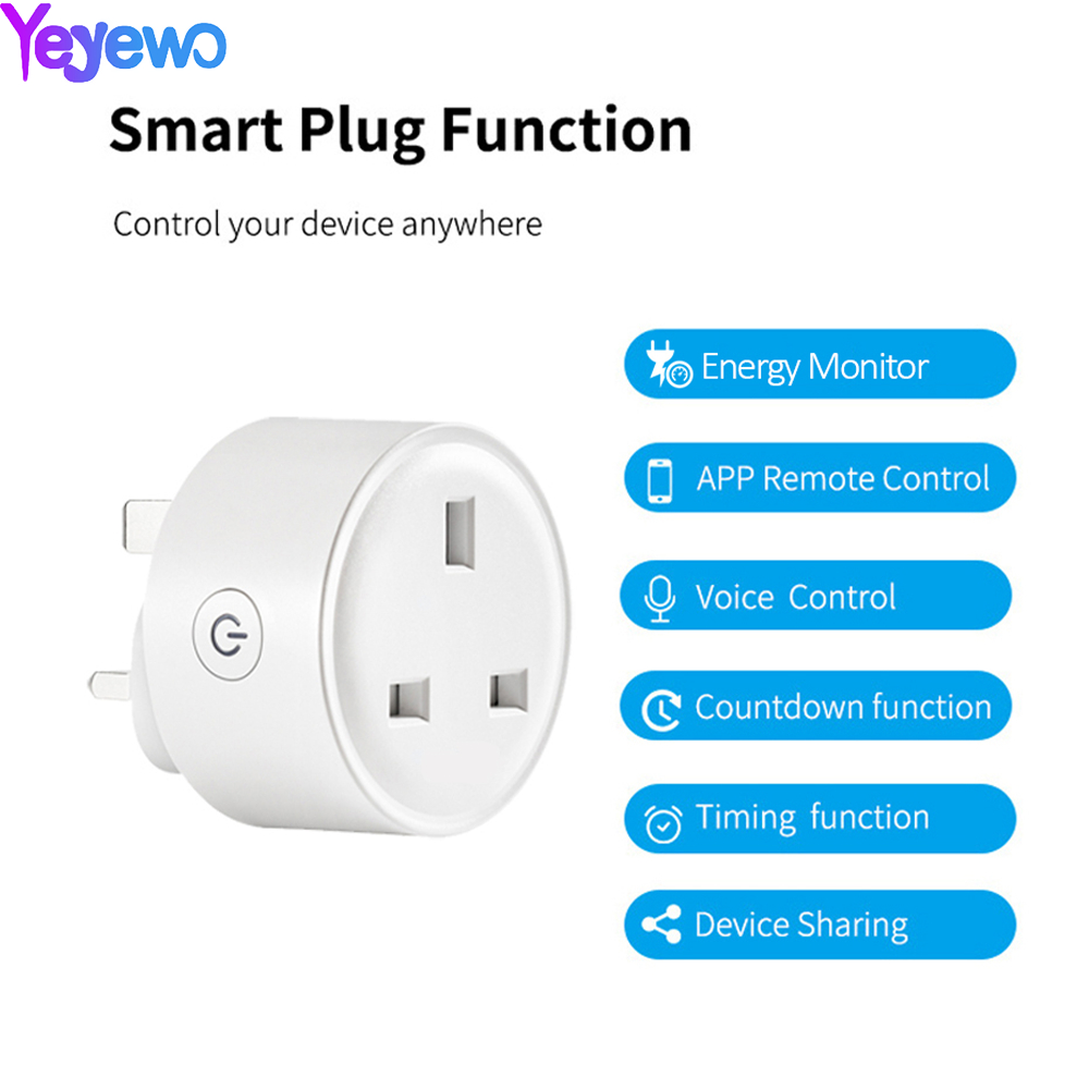 Tuya Wifi 16A UK Smart Plug Mini Power Monitor Socket Remote Vioce App ...