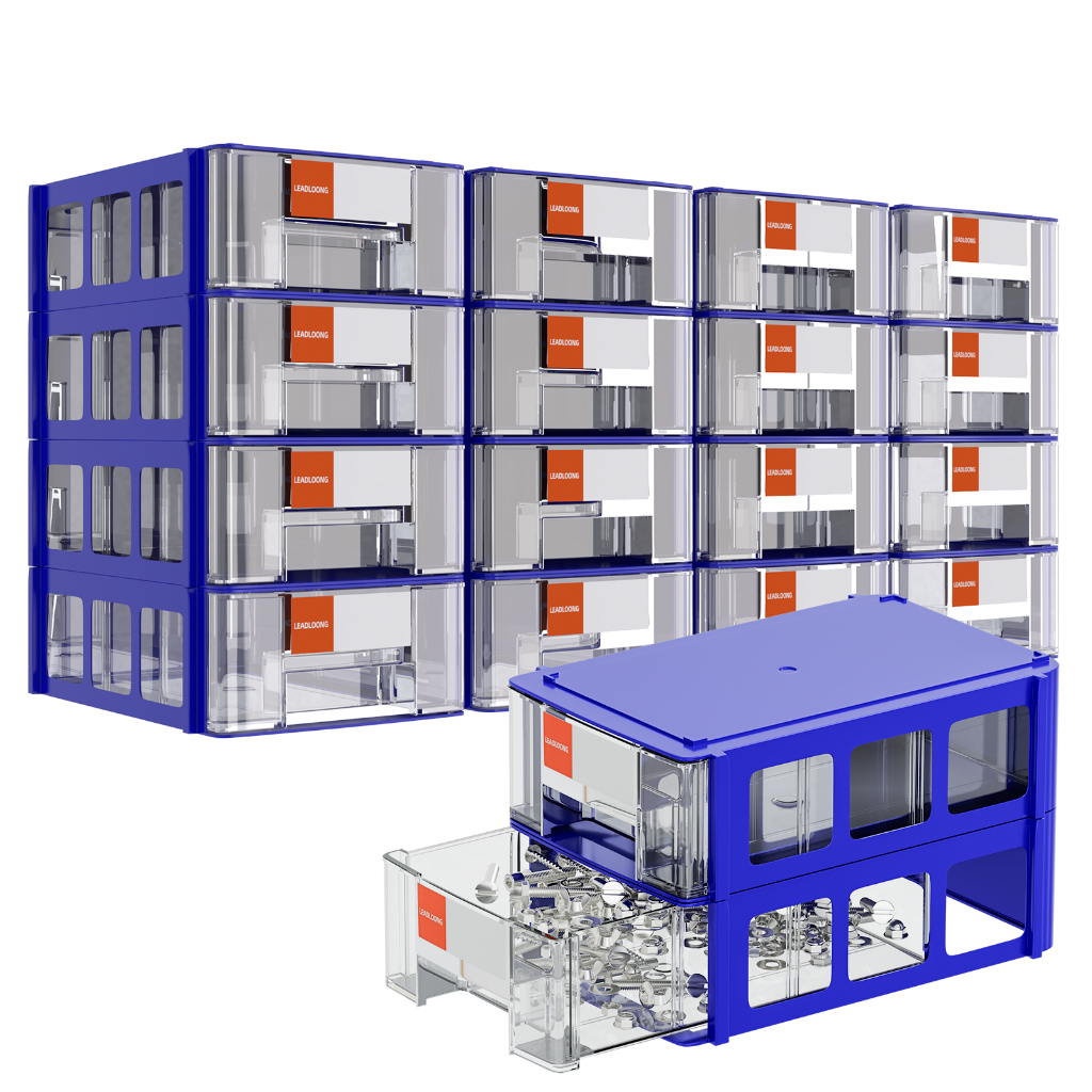 LEADLOONG 8/16pcs F0 Plastic Mini Stackable Small Tool Storage Bin ...