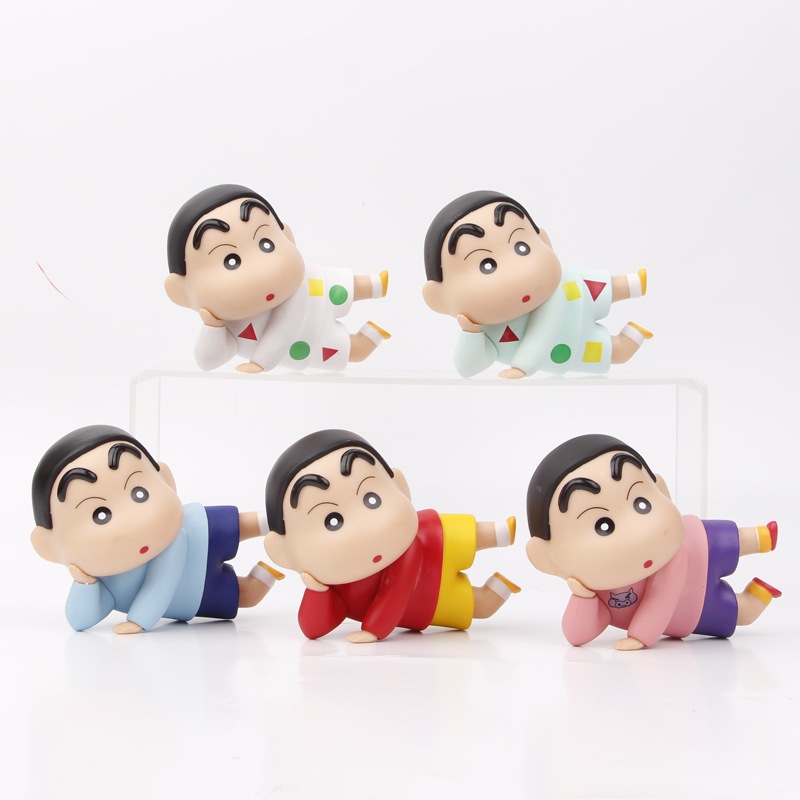 5PCS Lying Crayon Shin-chan Figures Classic Expression Models | Shopee ...