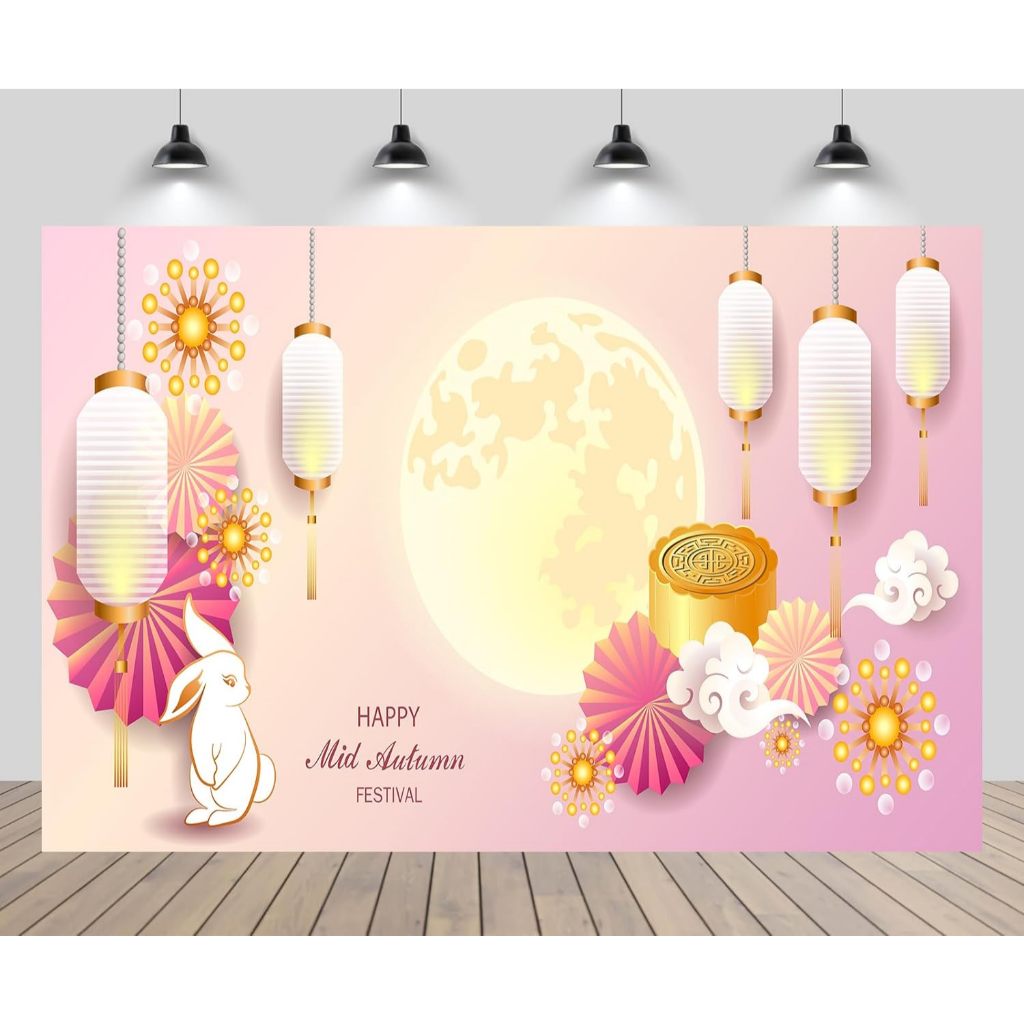 7x5ft Happy Mid- Autumn Festival Backdrop China Traditional Festival ...