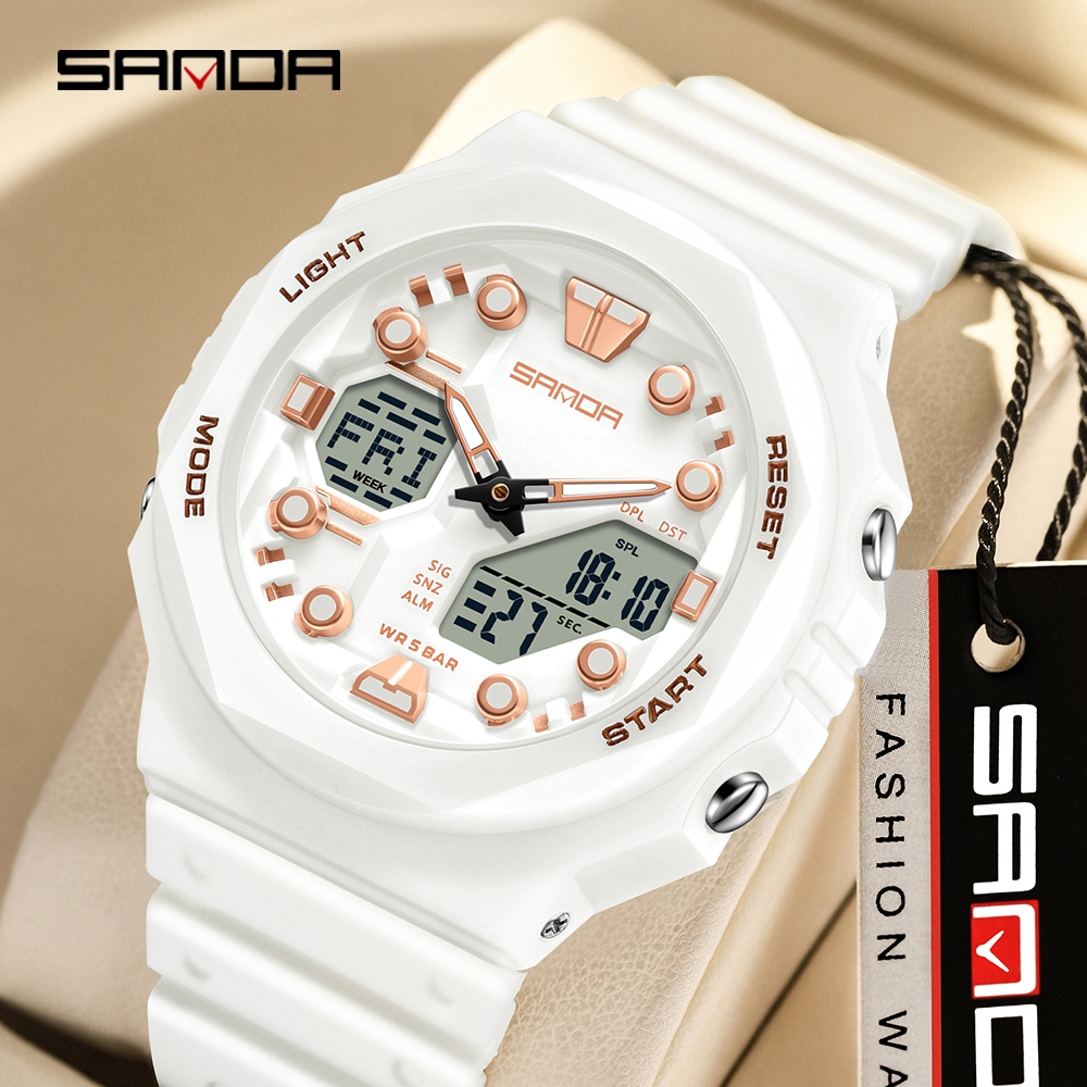 SANDA 6200 New Men's Electronic Watch Multi functional Alarm Clock ...