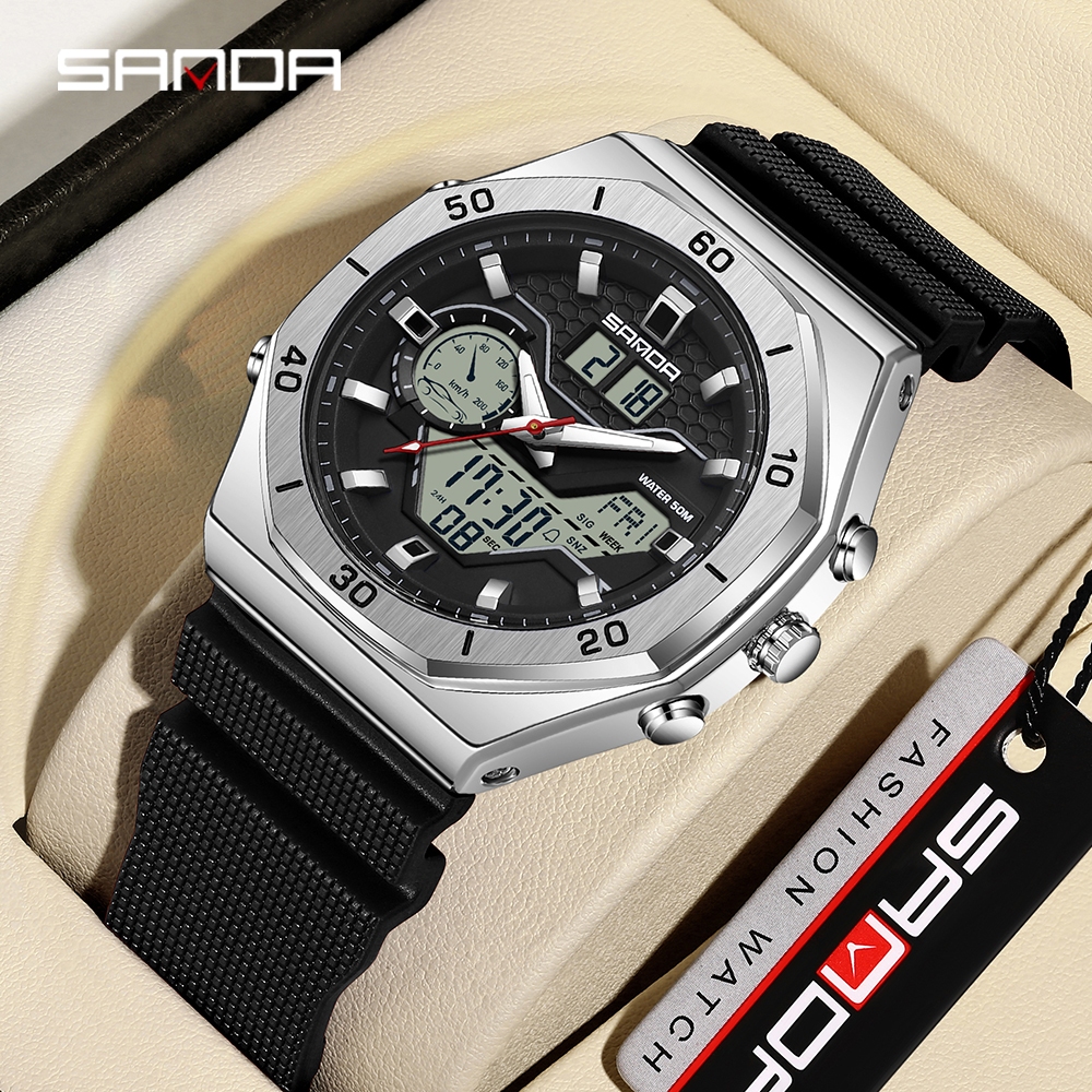 SANDA Brand 6209 New Popular Men's Electronic Multifunctional Watch ...