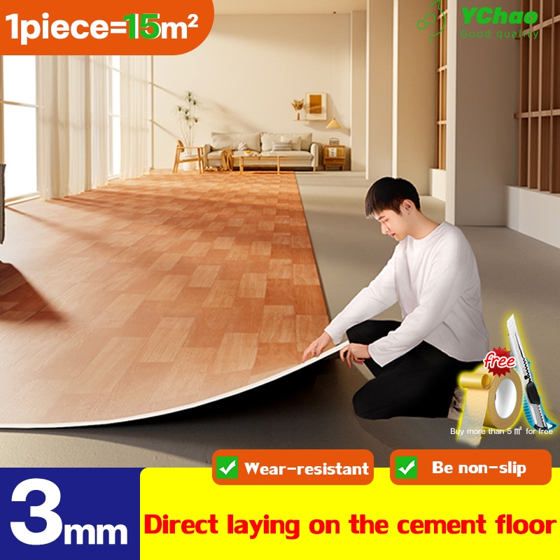 LVT Flooring Tikar Getah PVC Tebal Tear resistant Floor Carpet Vinyl ...