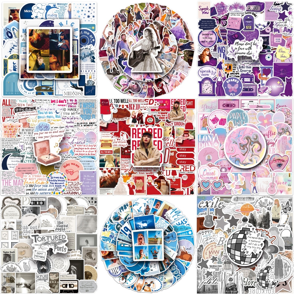 50Piece Lovely Taylor Swift Lyrics Pink Stickers Waterproof DIY For ...