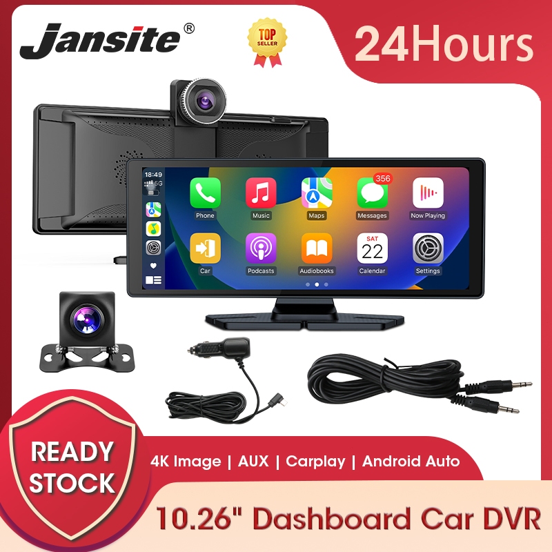 Jansite 10.26 inch Car DVR 4K Car DVR Apple Carplay Android Car ...