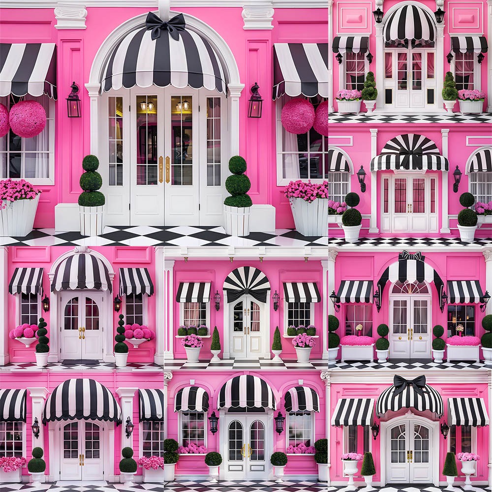 Mocsicka Photography Background Pink Cabin Party Decoration Supplies ...