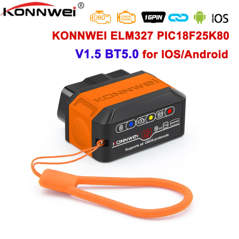 KONNWEI KW906 ELM327 V1.5 Code Reader PIC18F25K80 OBD2 Scanners ...