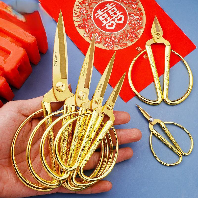 Golden Scissors Opening Ribbon Cutting Scissors Stainless Steel Golden ...