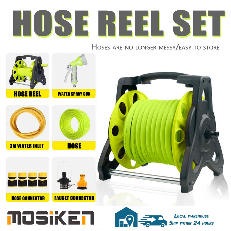 Garden Hose reel 1/2 inch hose Water Spray gun Car Washing Irrigation ...