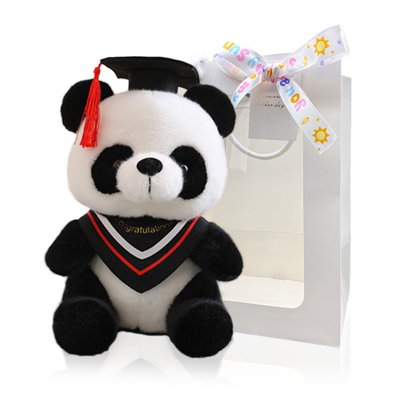 Graduation Panda Stuffed Cute Doctor Panda Plush Toys with Hat Kawaii ...