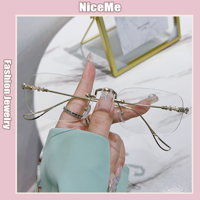 Korean Square Frame Glasses Stylish Small Frame Anti-Blue Light Glasses ...