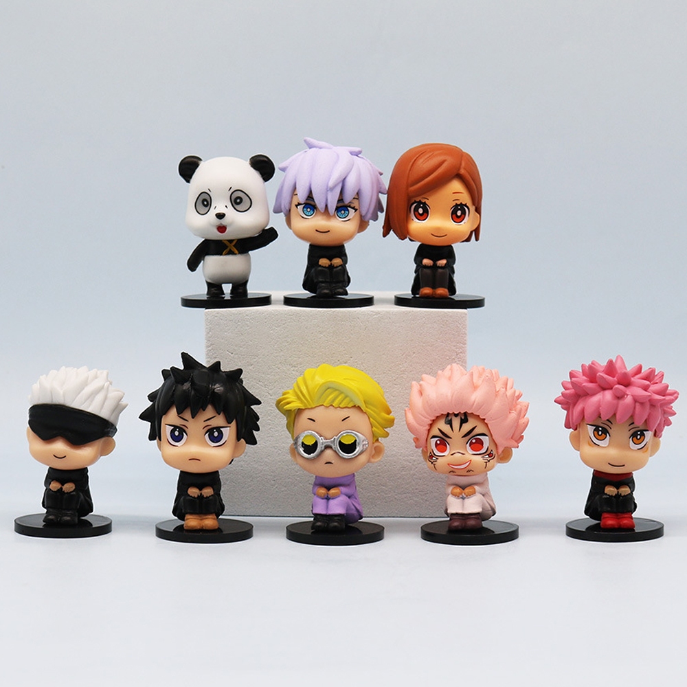 8Pcs/Set Anime Jujutsu Kaisen Figure Panda Ryomen Sukuna Itadori Yuji ...