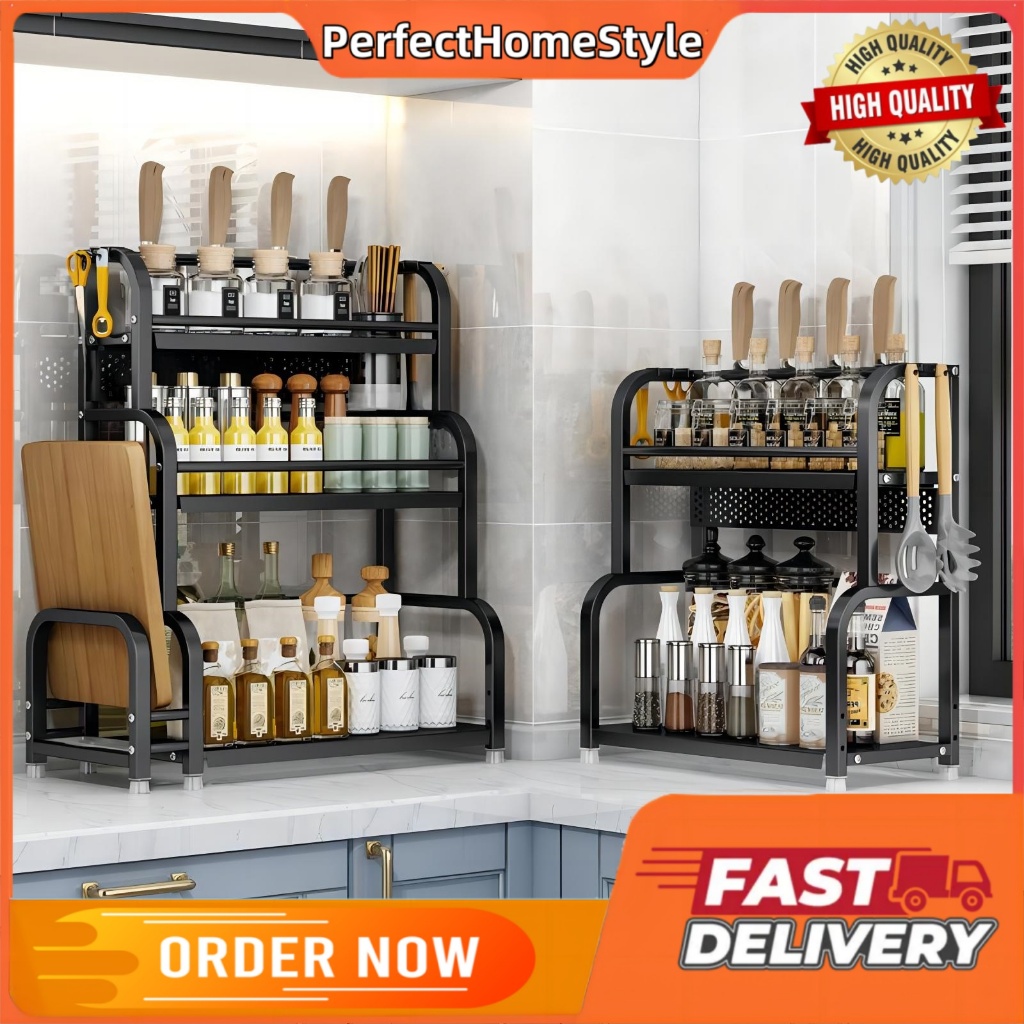 Kitchen Spice Rack Kitchen Rak Dapur Rak Rempah Stainless Steel ...