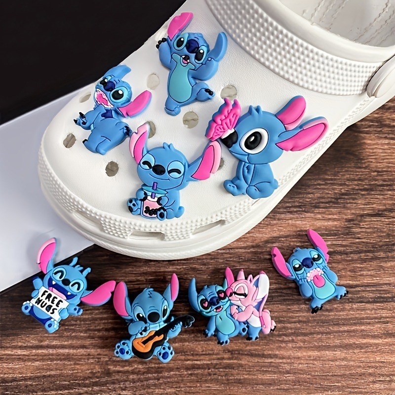 8PCS Anime Stitch Series Shoe Buckles Cute Cartoon Pattern Shoe Charms ...