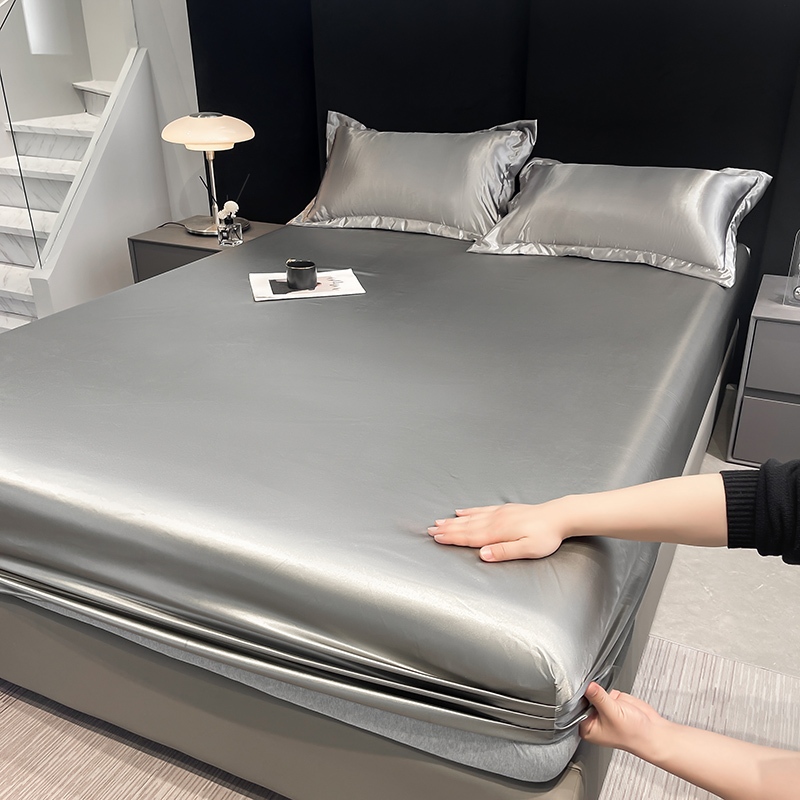 Ice Silk Mattress Protector Summer Fitted Sheet Premium Cadar Single ...