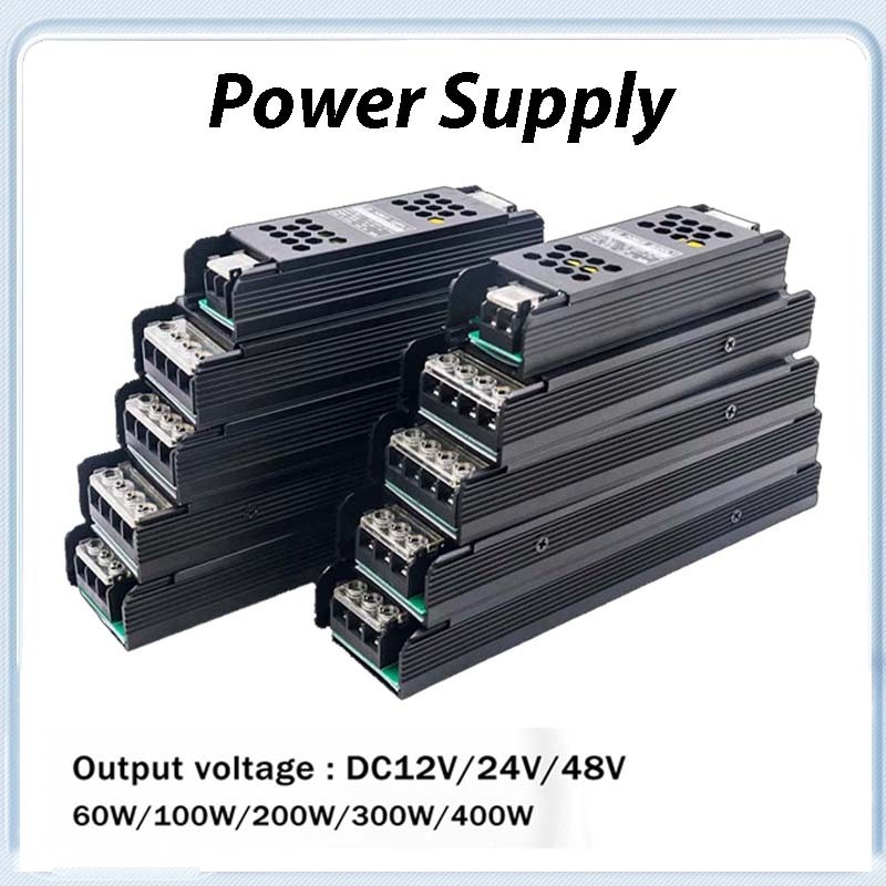 Ac 100w 200w Led Driver Dc 12v 24v Led Strip Lighting Transformer Power ...