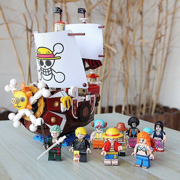 ONE PIECE anime pirate ship building block toys, Thousand Miles Sunny ...