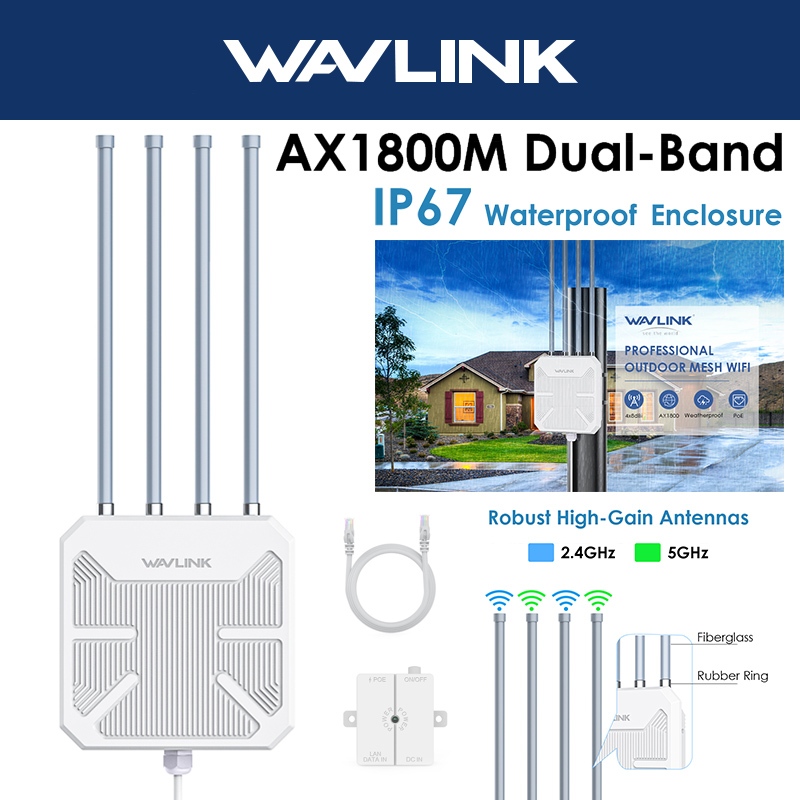 WAVLINK WiFi 6 Wireless Router Outdoor Access Point Repeater Wifi ...