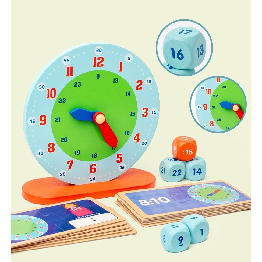 Montessori Clock for Teaching Time, Early Learning Education Clock ...