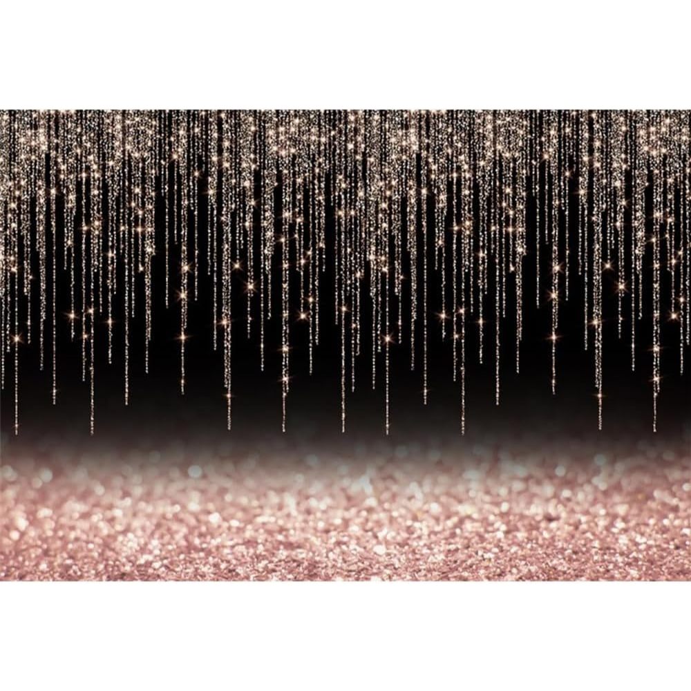 7x5ft Black and Rose Gold Backdrop Glitter Photography Background for ...