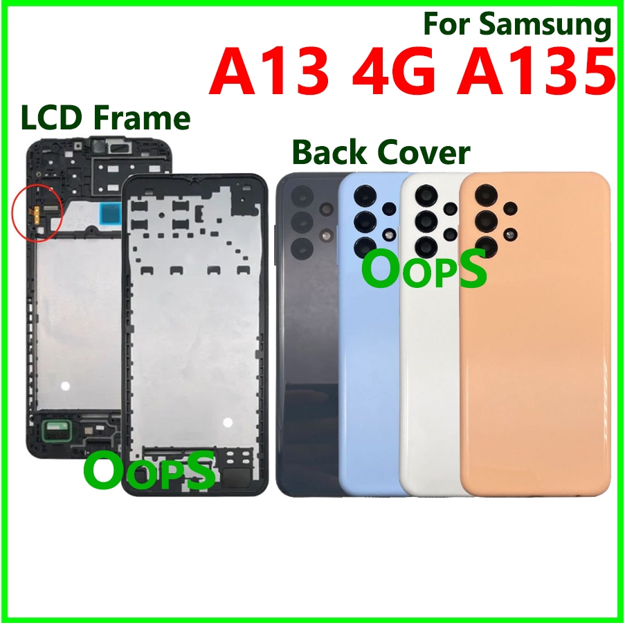 For SAMSUNG A13 4G A135 A135F LCD Front Middle Frame Back Door Battery ...