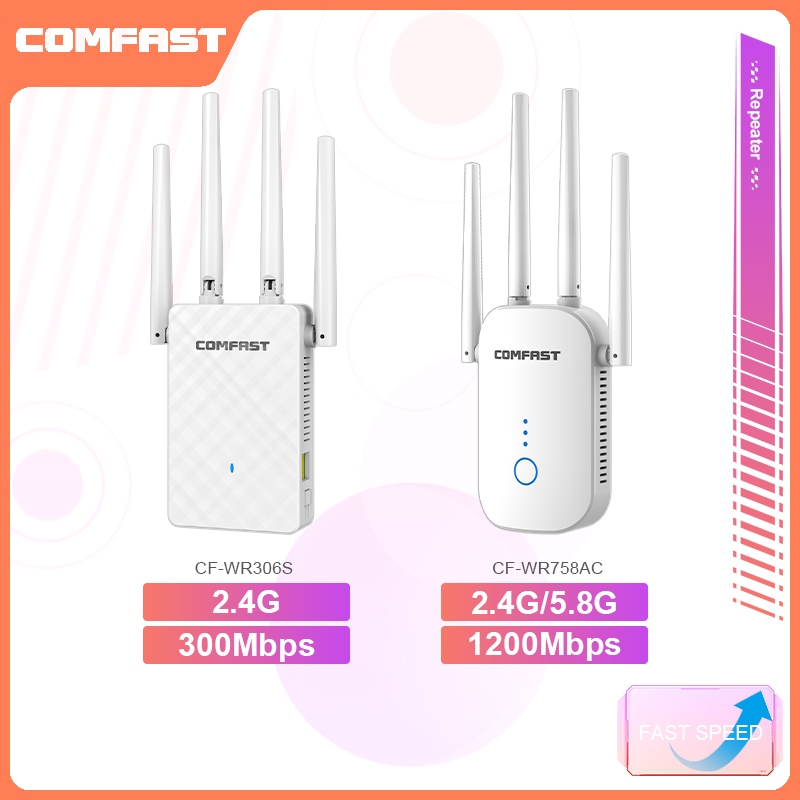 Comfast 1200Mbps 2.4G+5G High Gain WiFi Extender Repeater Dual Band 5G ...